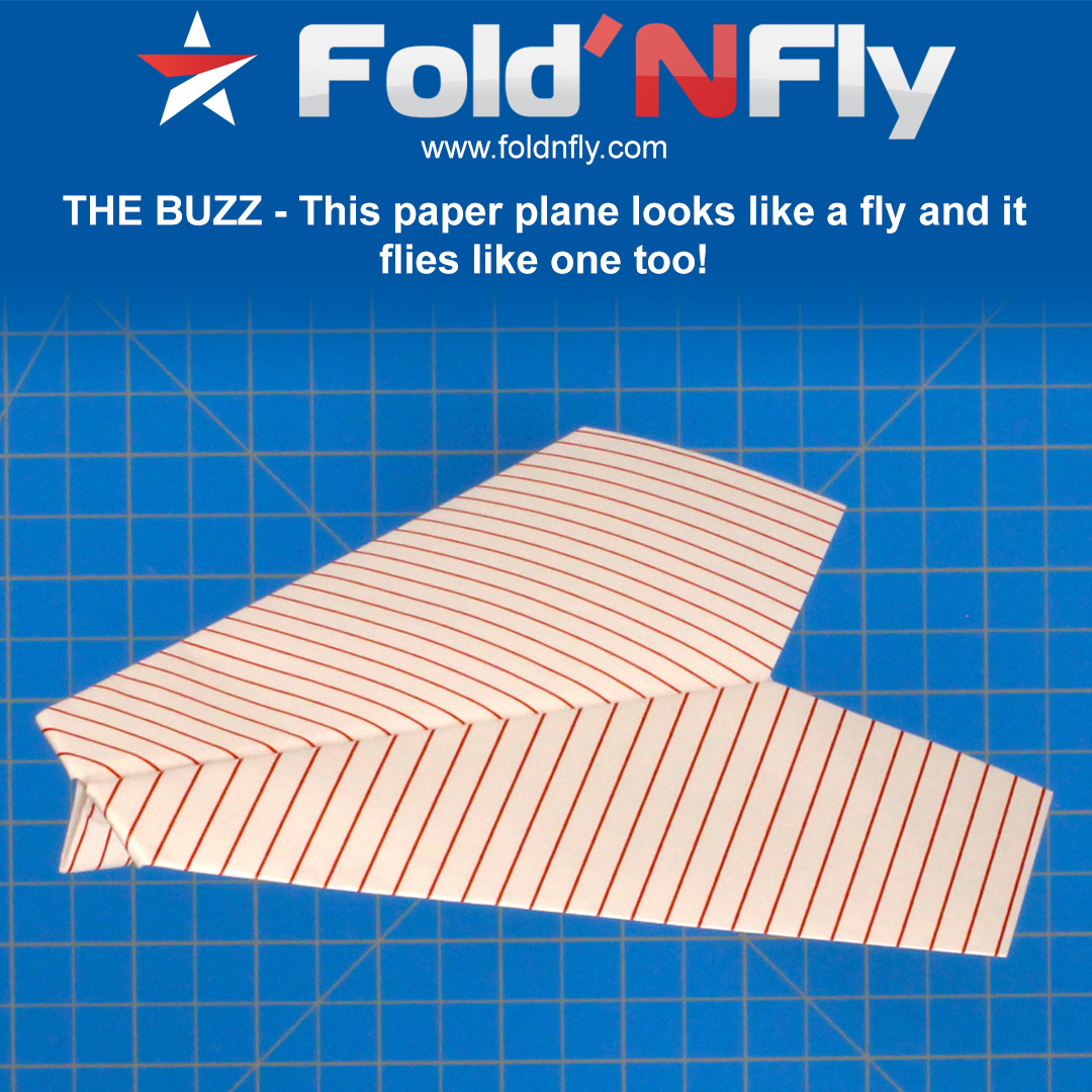 Fold 'N Fly » The Buzz Paper Airplane Template » Download and Print