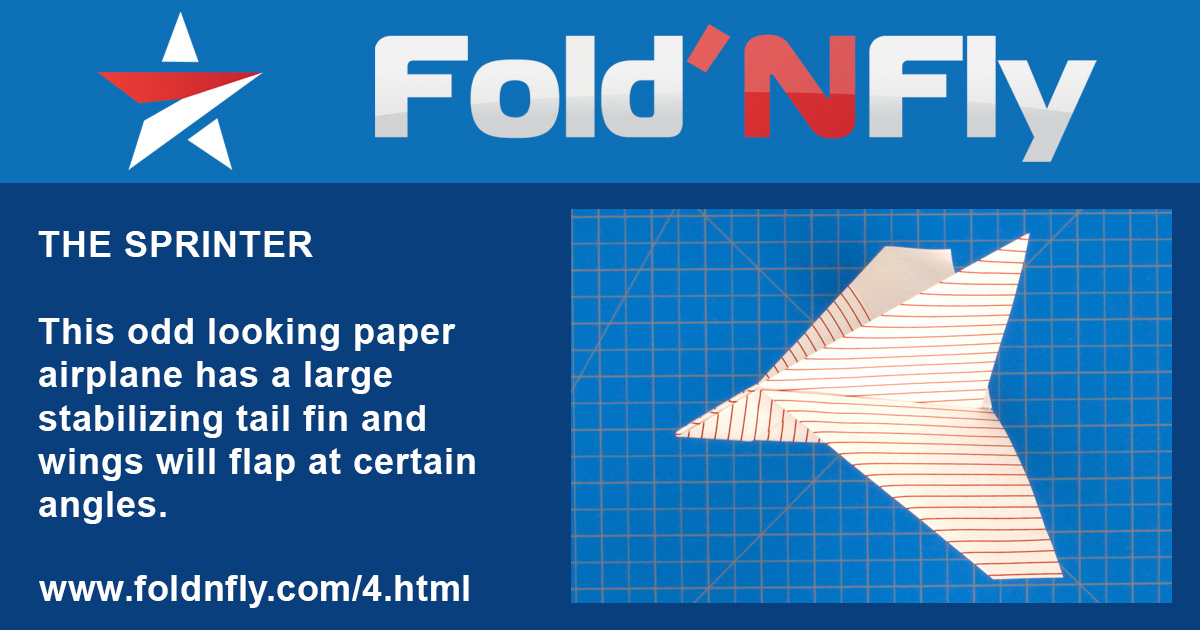 Fold 'N Fly » The Sprinter Paper Airplane
