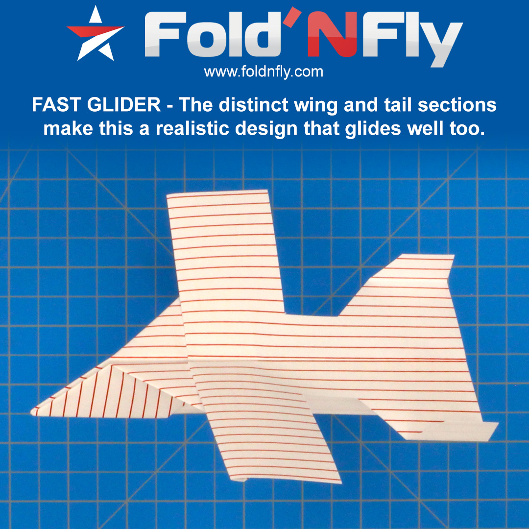 Fold 'N Fly » Fast Glider Paper Airplane » Download and Print